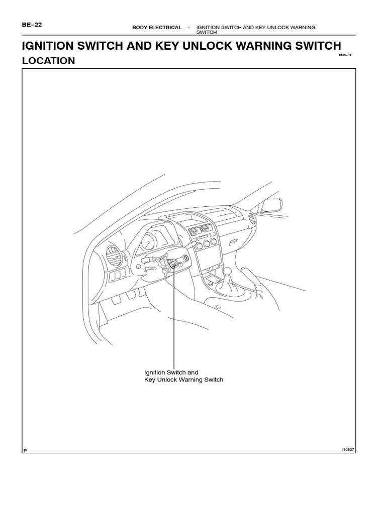 Ignition Switch and Key Unlock Warning Switch: Location | PDF