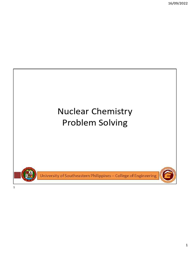 Nuclear Chemistry Problem Solving | PDF | Nuclear Physics | Nuclear ...