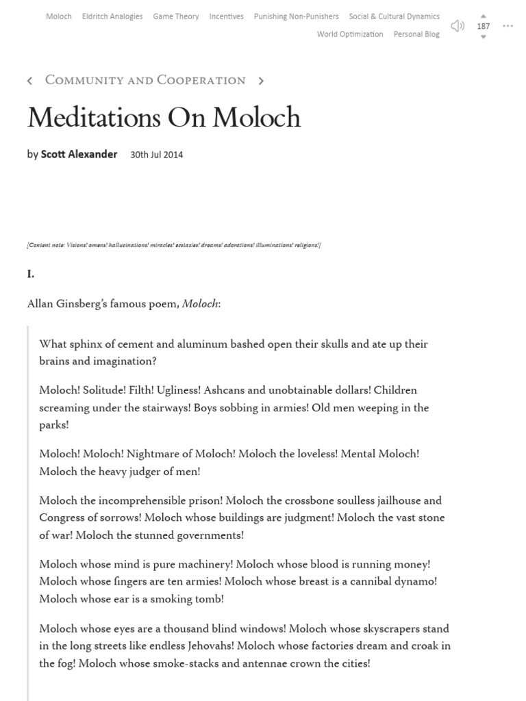 Moloch and Coordination Failures | PDF | Coffee | Science