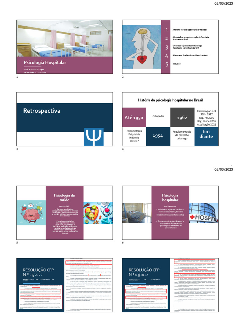 Slides Aula 2 Atual | PDF | Psicologia | Hospital