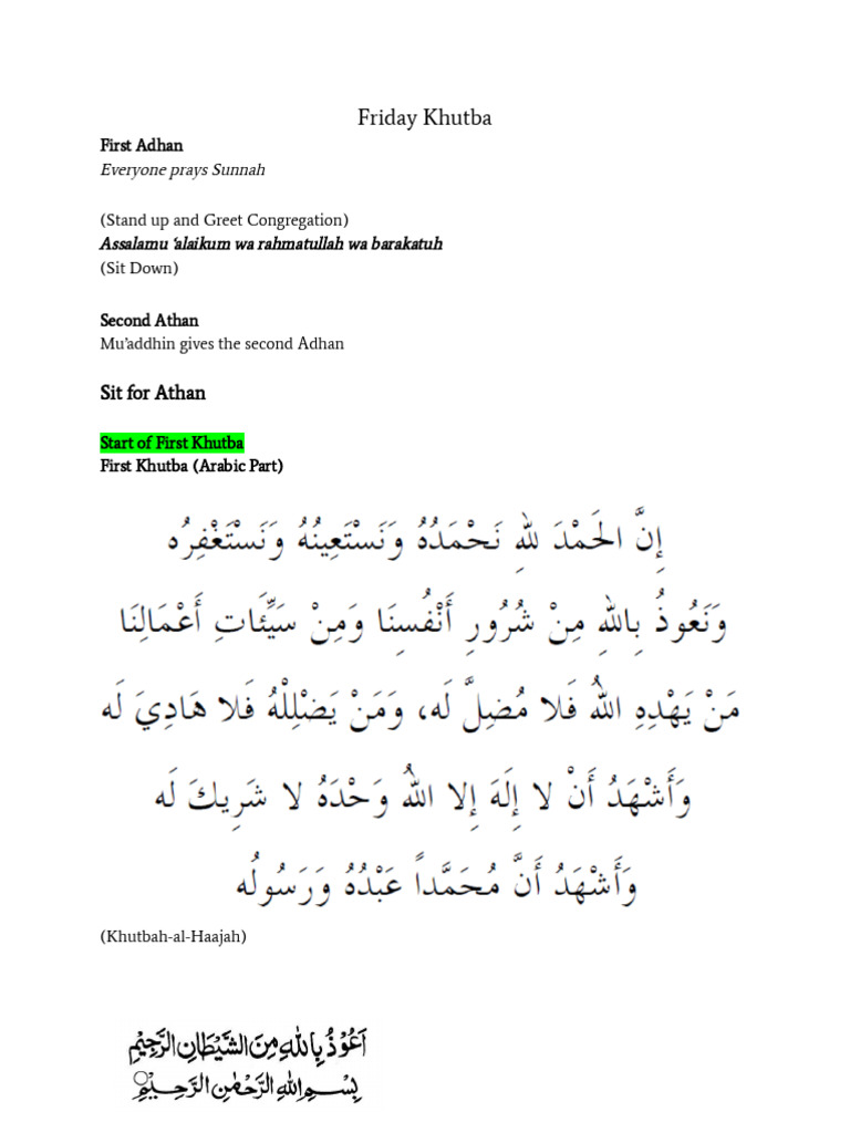 Friday Khutba | PDF | Muhammad | Hadith