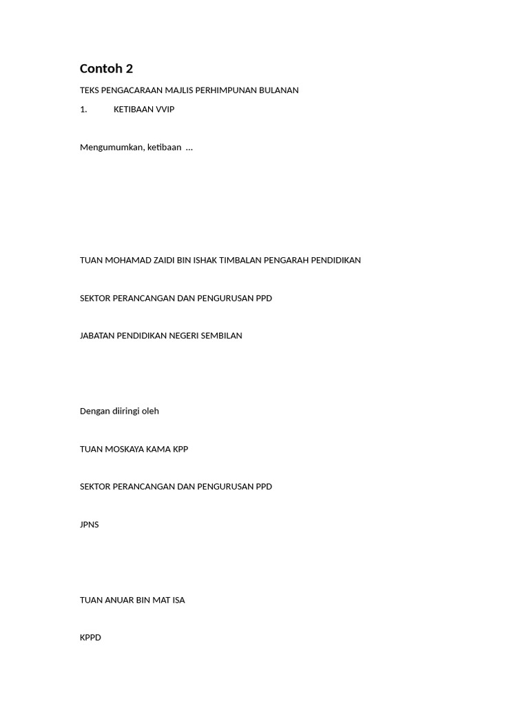 Majlis Perhimpunan Bulanan PPD Rembau | PDF