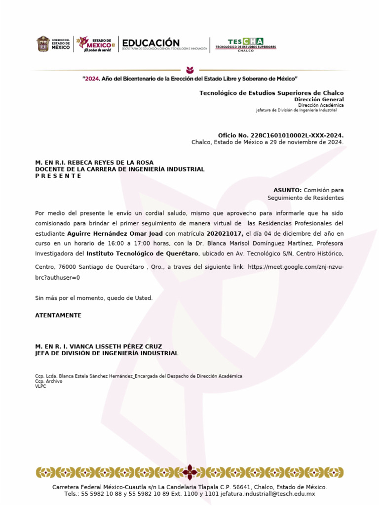 Seguimiento Virtual de Residencias 2024 | PDF