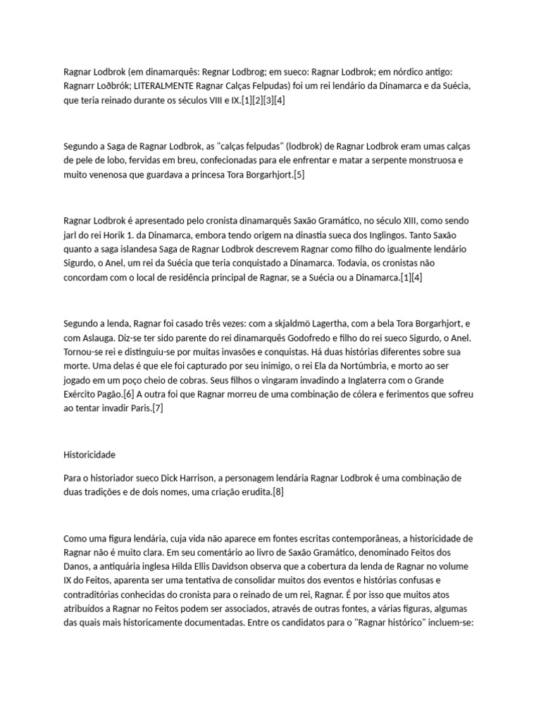 Ragnar Lodbrok: Rei Lendário Nórdico | PDF