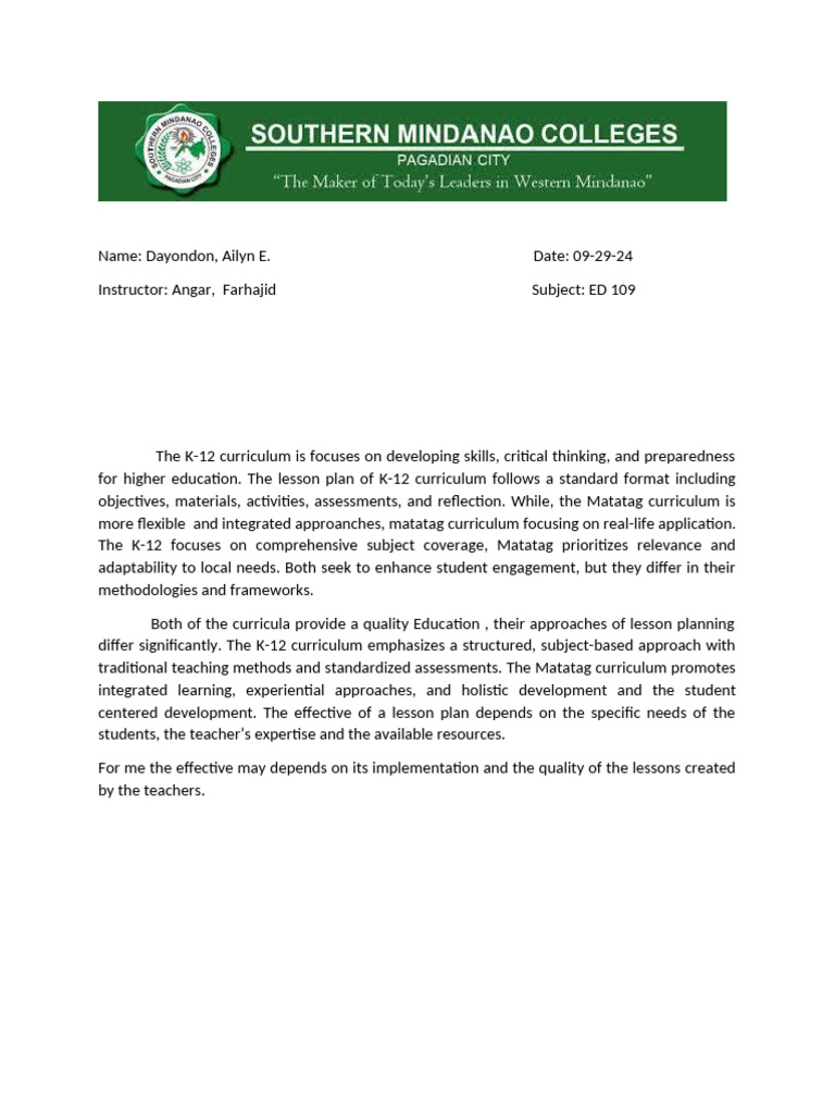 ED109 Assign | PDF