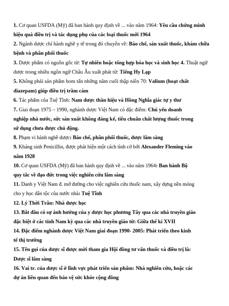 200 Câu Hỏi Ktra Và Thi - Nhập Môn Ngành Dược - Đh Ntt | PDF