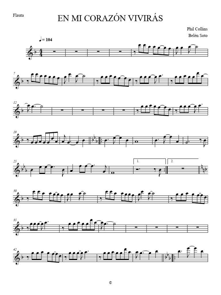 En Mi Corazón Viviras Flauta | PDF | Song Recordings Produced | Songs ...