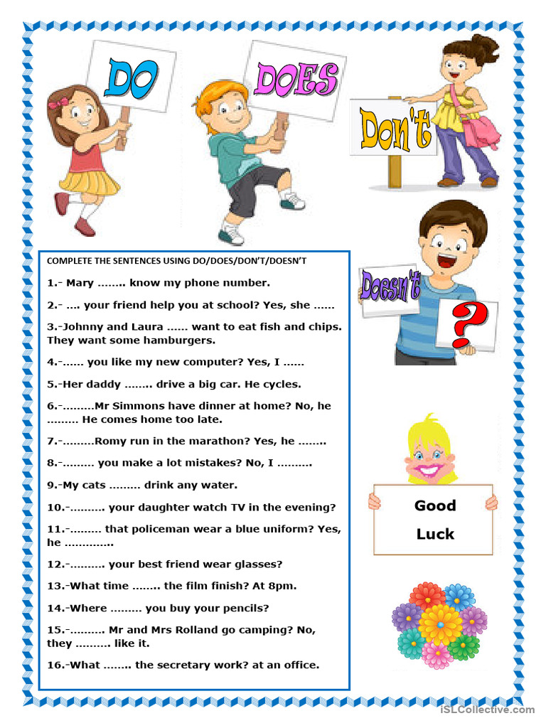 Do, Does, Don't, Doesn't 2 | PDF