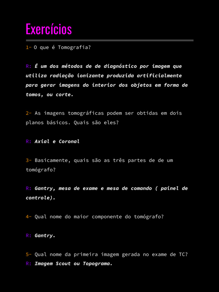 Revisão de Tomografia Computadorizada.-1 | PDF