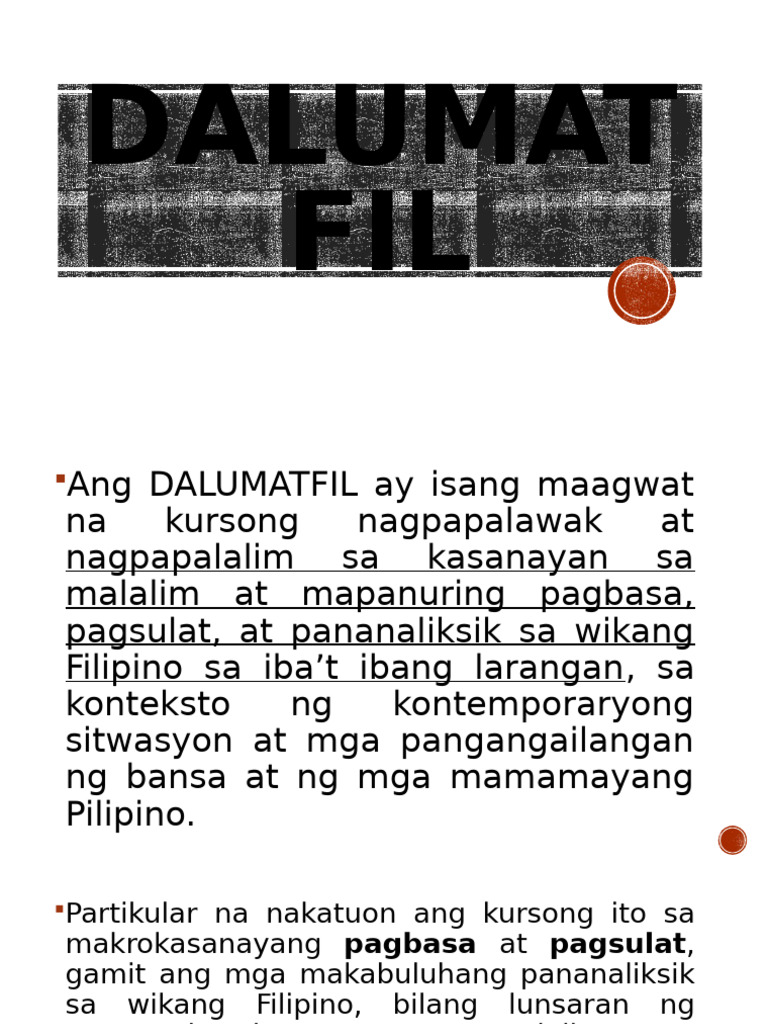 DALUMAT-FIL-KABANATA-1-MODYUL-1-2-PPT | PDF