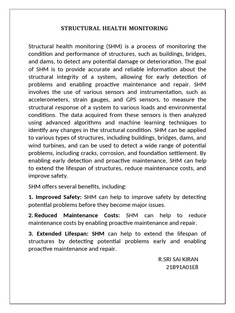 Structural Health Monitoring Benefits | PDF