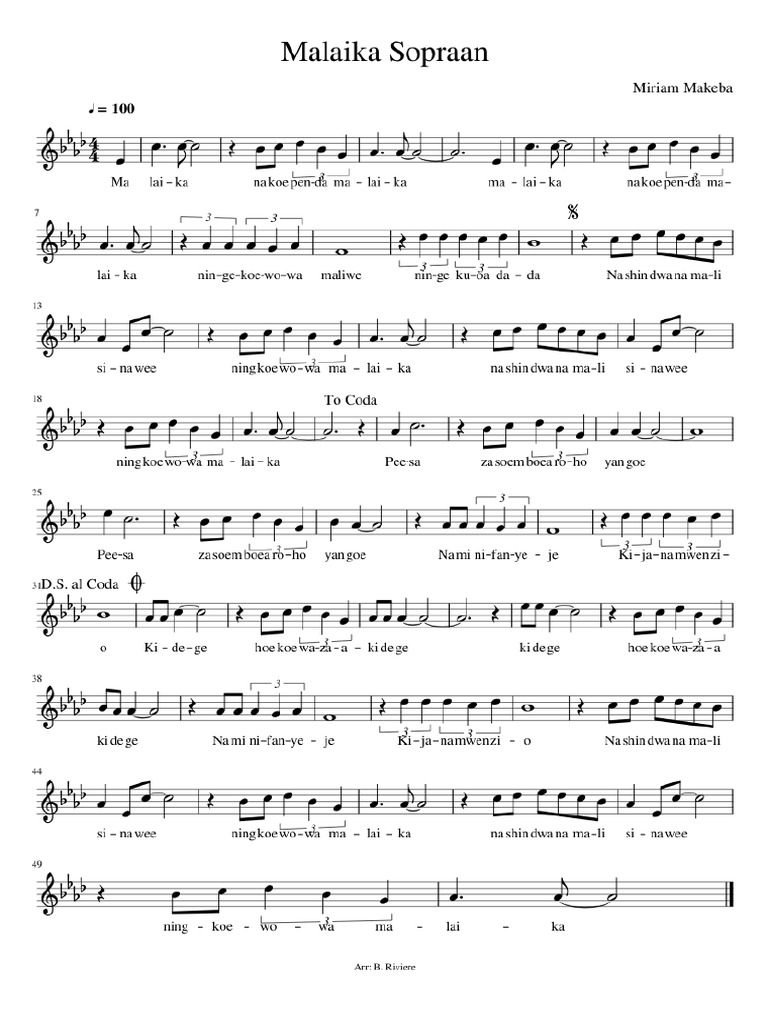 Malaika Saxophone | PDF