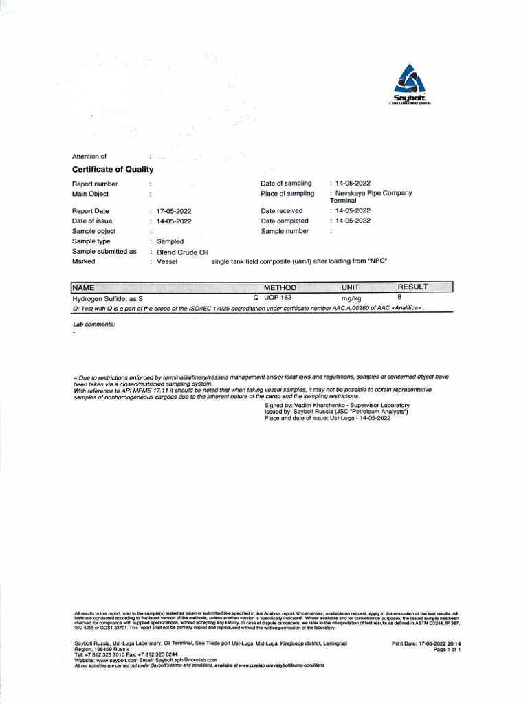 Quality Certificate | PDF