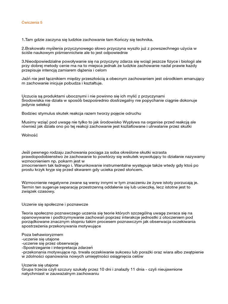 Cwiczenia 5 Historia Psychologii | PDF