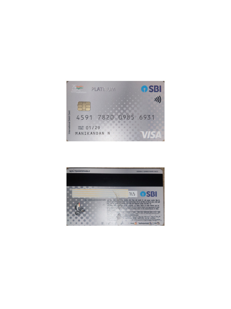 Manikandan Sbi Card Platinum | PDF