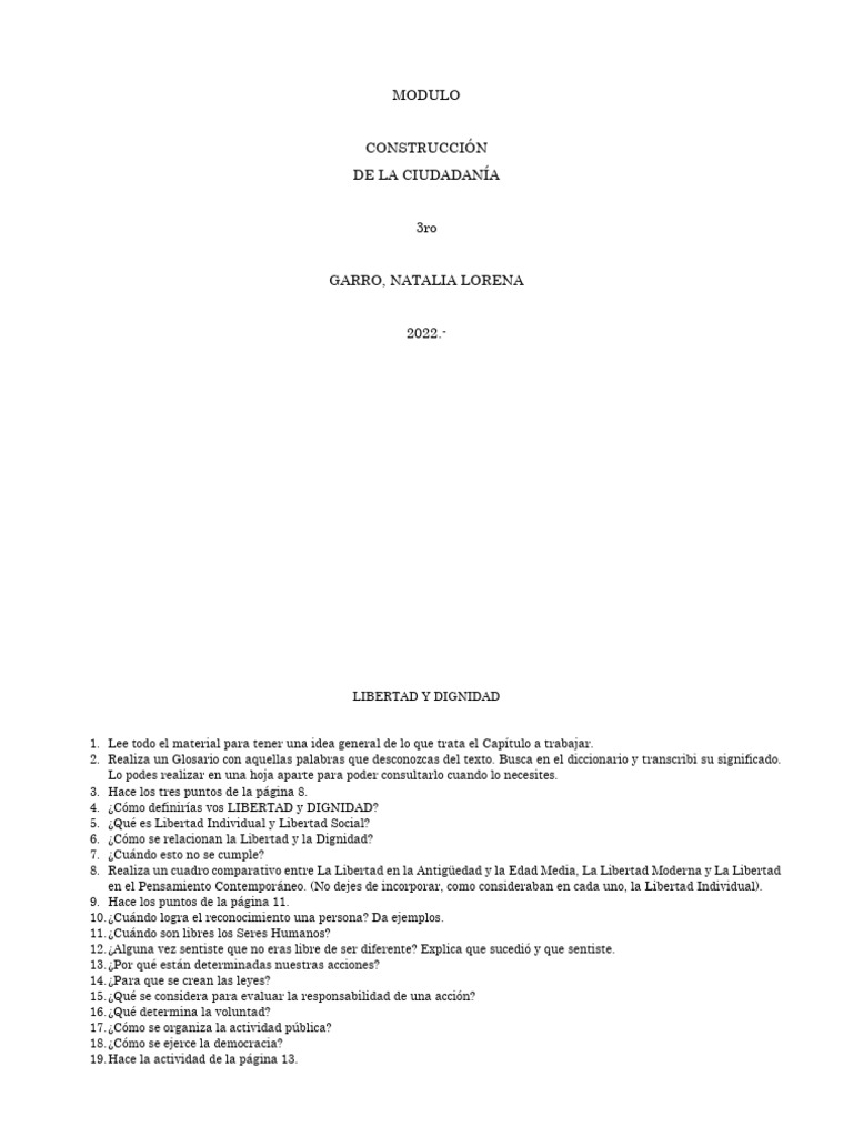 Modulo 2022 LIBERTAD Y DIGNIDAD | PDF | Control de la natalidad | Derechos humanos