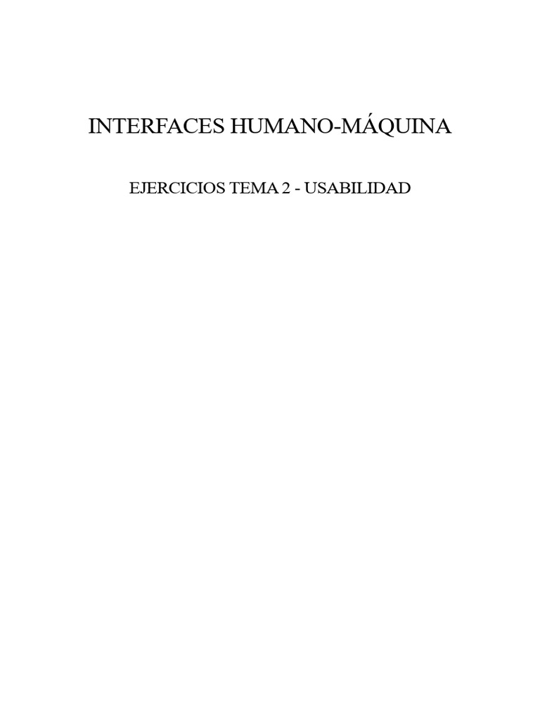 Ejercicios IHM 2 | PDF | Interfaces gráficas de usuario | Usabilidad