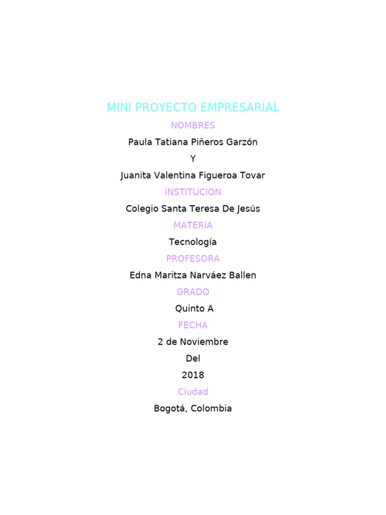 Mini Proyecto Empresarial | PDF