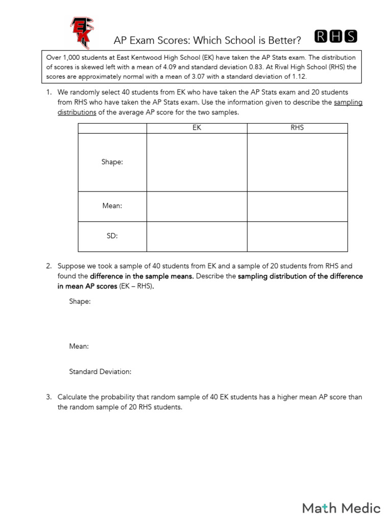AP Exam Score Comparison Analysis | PDF