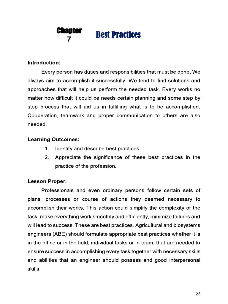 Best Practices. | PDF