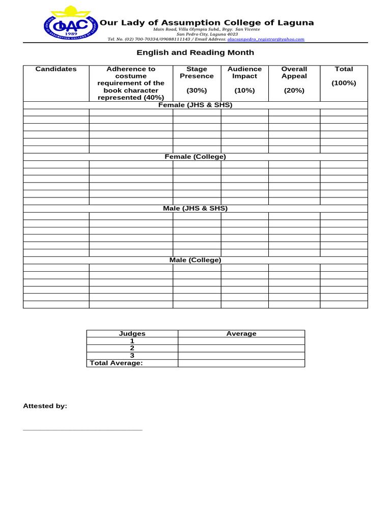 English Criteria | PDF