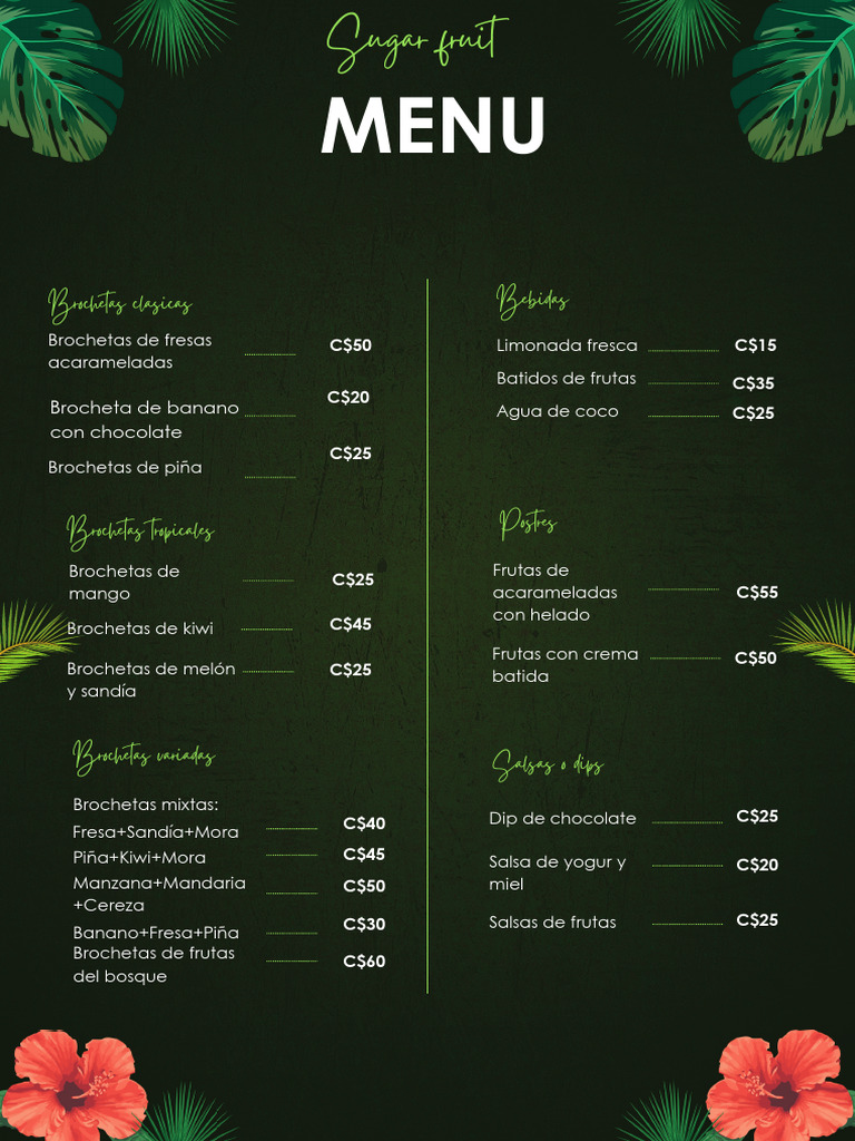 Green Tropical Food Menu - 20241015 - 213918 - 0000 | PDF