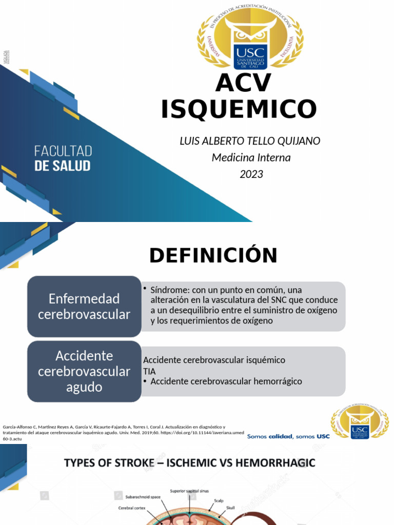 Acv Isquemico | PDF | Carrera | Especialidades Medicas