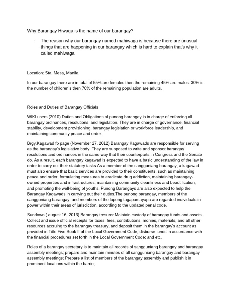 Barangay Position and Duties | PDF | Government | Justice