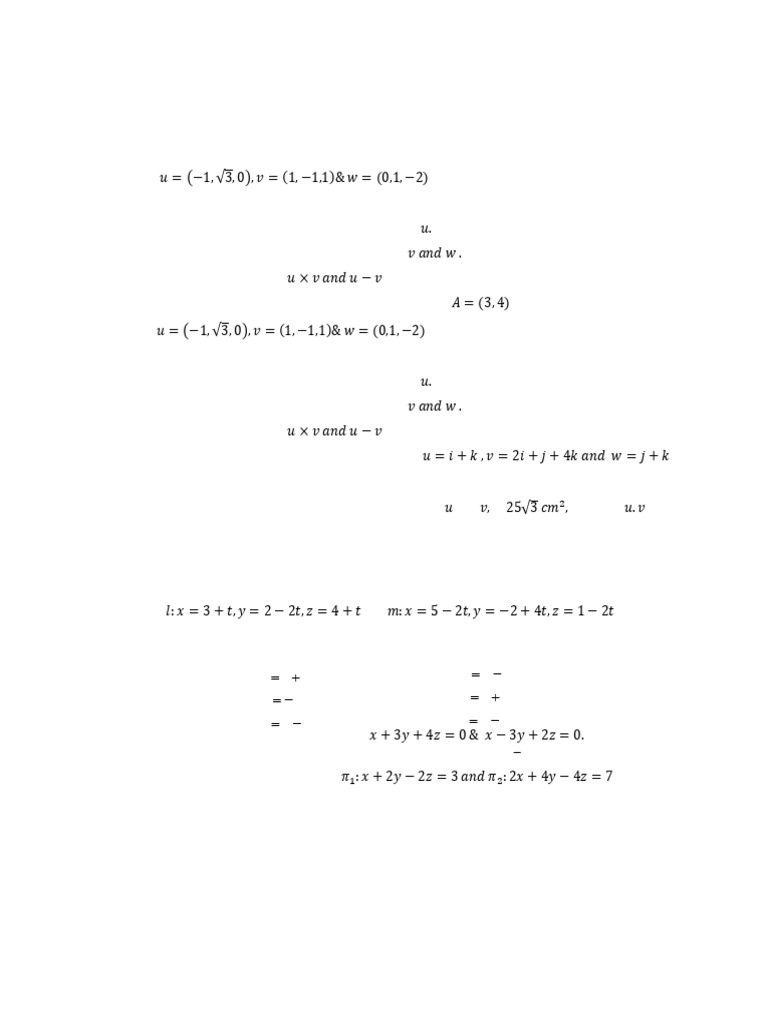 Vector Calculations and Geometry Tutorial | PDF