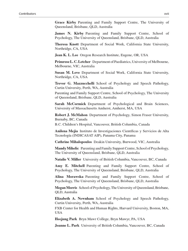 Handbook of Parenting and Child Development Across the Lifespan ... Handbook of Parenting and Child Development Across the Lifespan ...