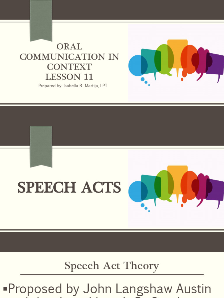 LESSON-11-SPEECH-ACTS | PDF | Human Communication