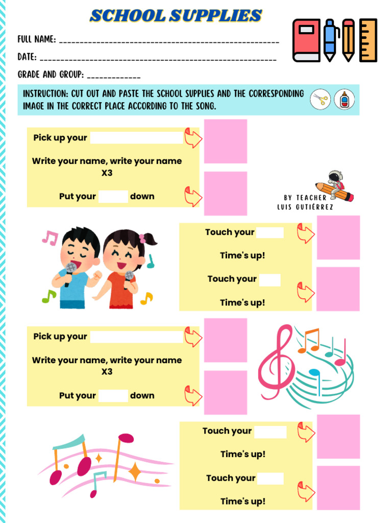 School Supplies Activity for Kids | PDF