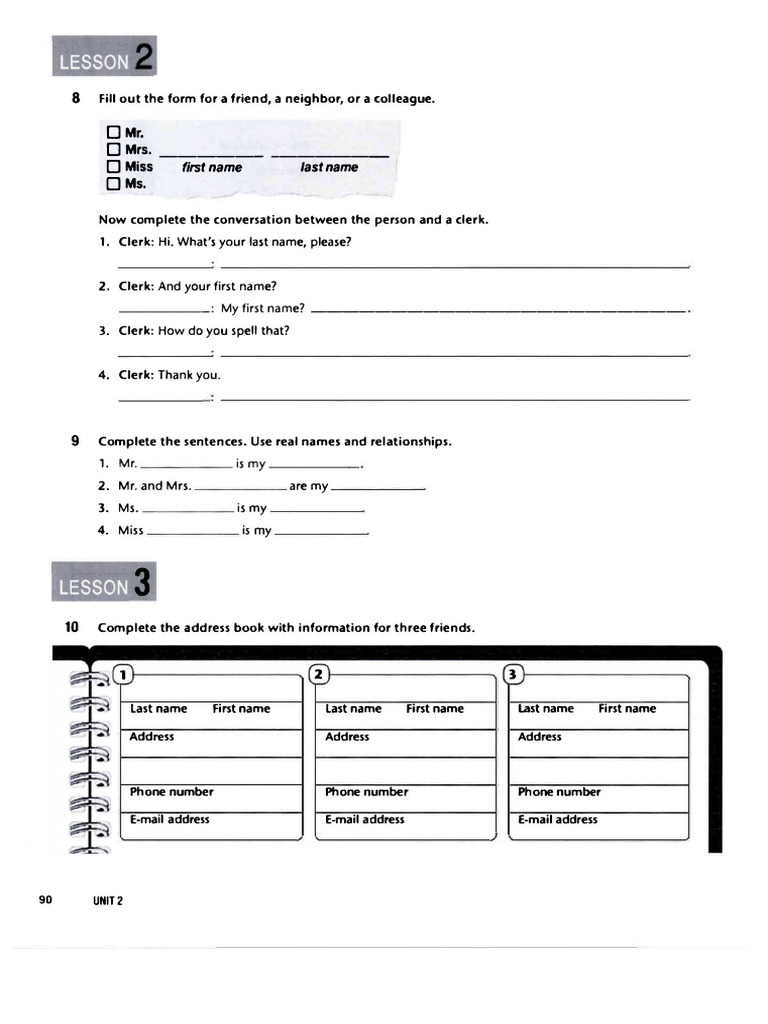 Workbook Pages | PDF