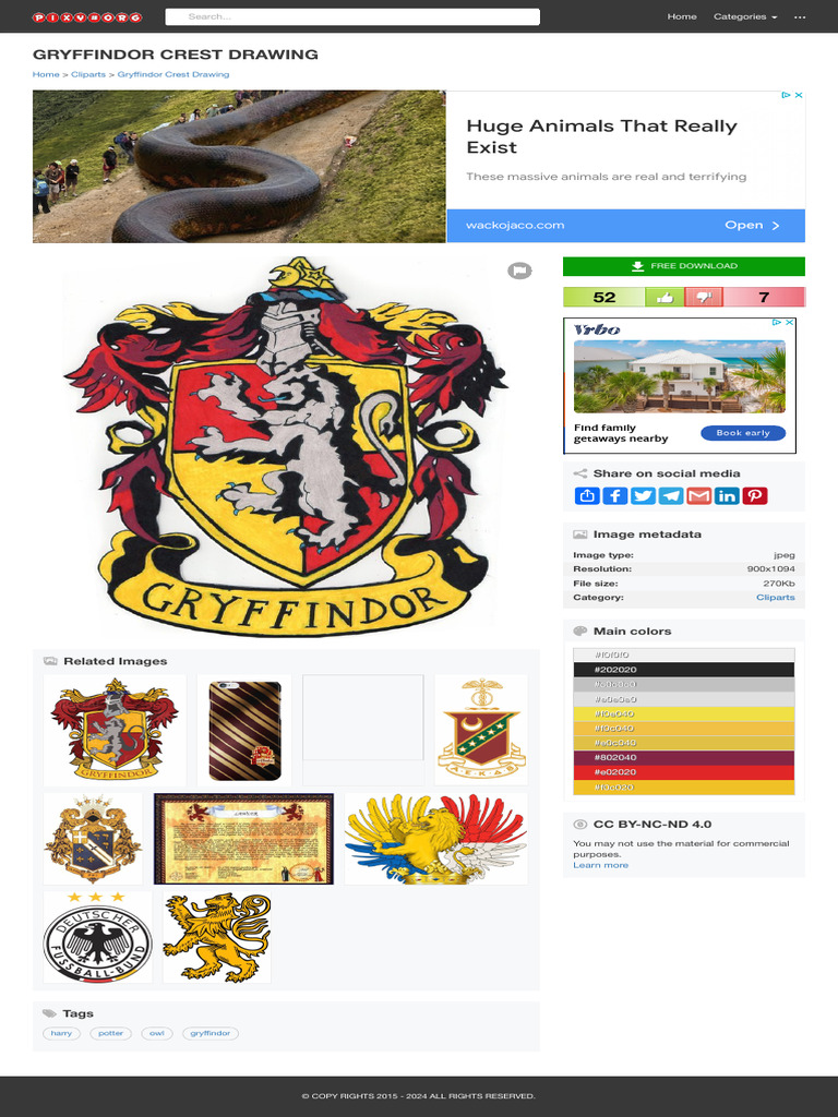 Gryffindor Crest Drawing Free Image Download | PDF