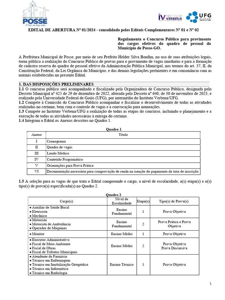 Edital Compilado Posse | PDF