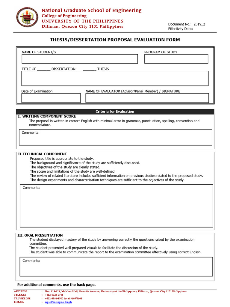 ProposalGradingSheet Template | PDF