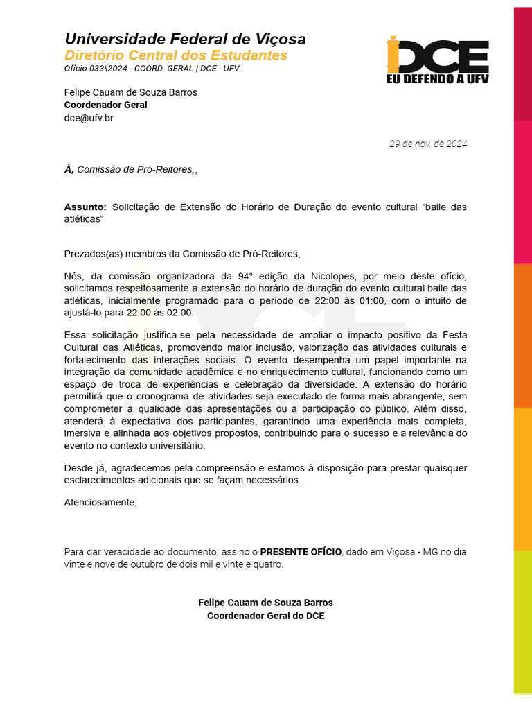 Oficio de Pro-Reitores - Docx - Documentos Google | PDF