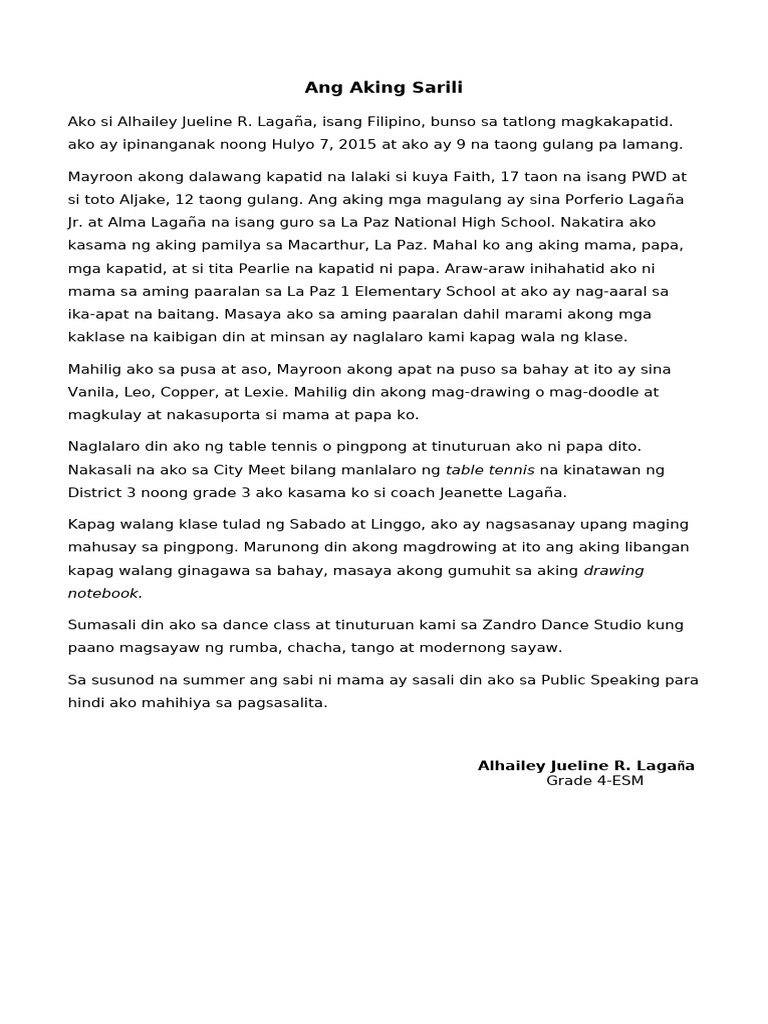 Ang Aking Sarili | PDF