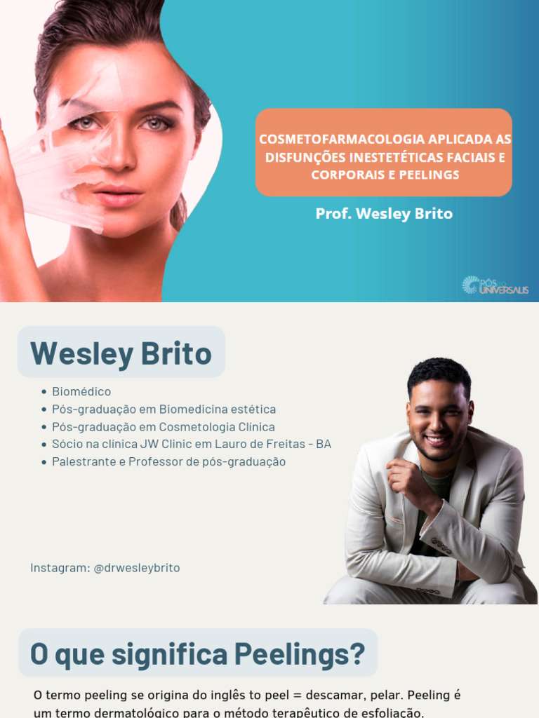 Aula Peelings Químicos Por Wesley Brito | PDF | Epiderme