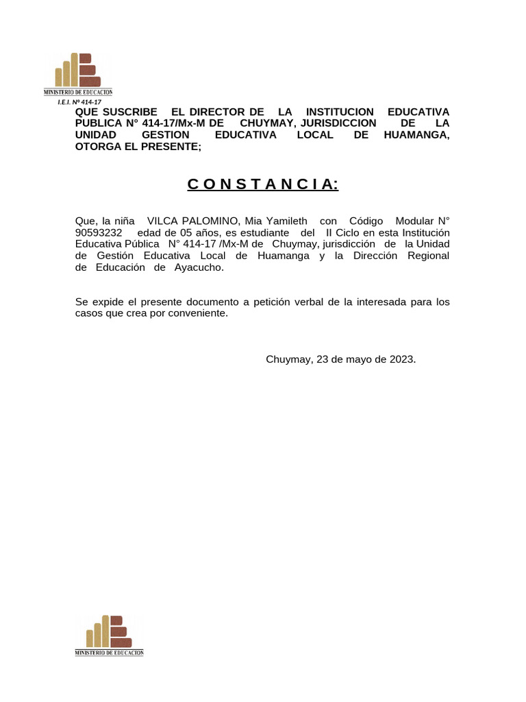 Documentos Legales de Chuymay, Ayacucho | PDF | Documento de identidad ...