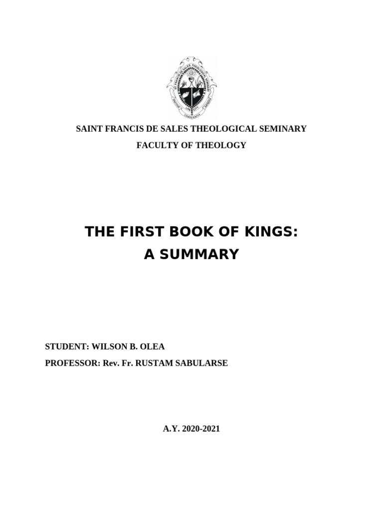The First Book of Kings | PDF | Elijah | Solomons
