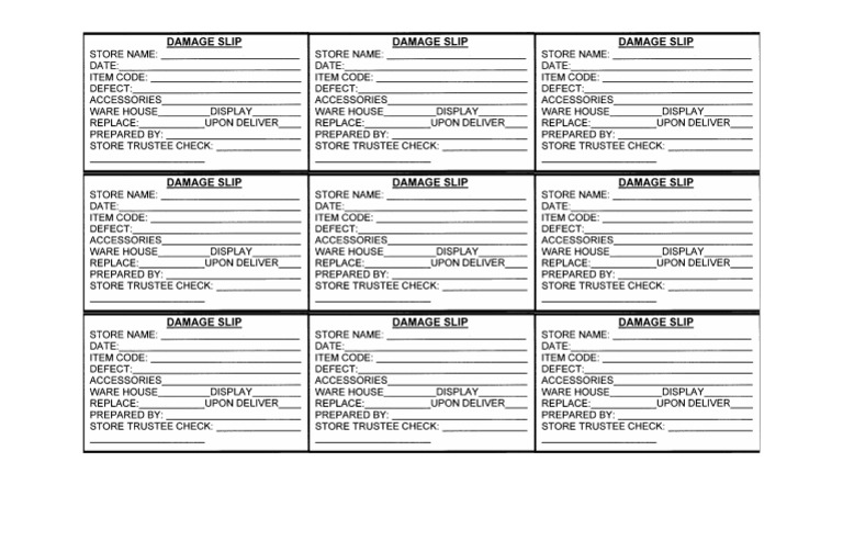 Cac Damage Slip | PDF