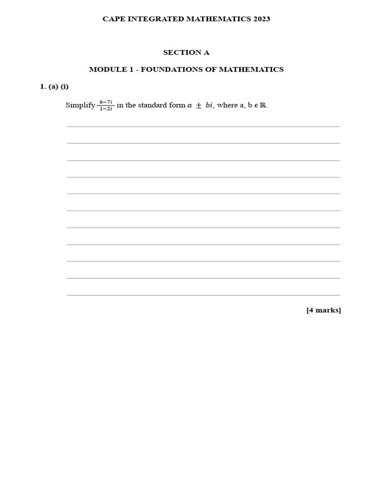 Integrated Mathematics Paper 2 2023 2 1 | PDF | Function (Mathematics ...