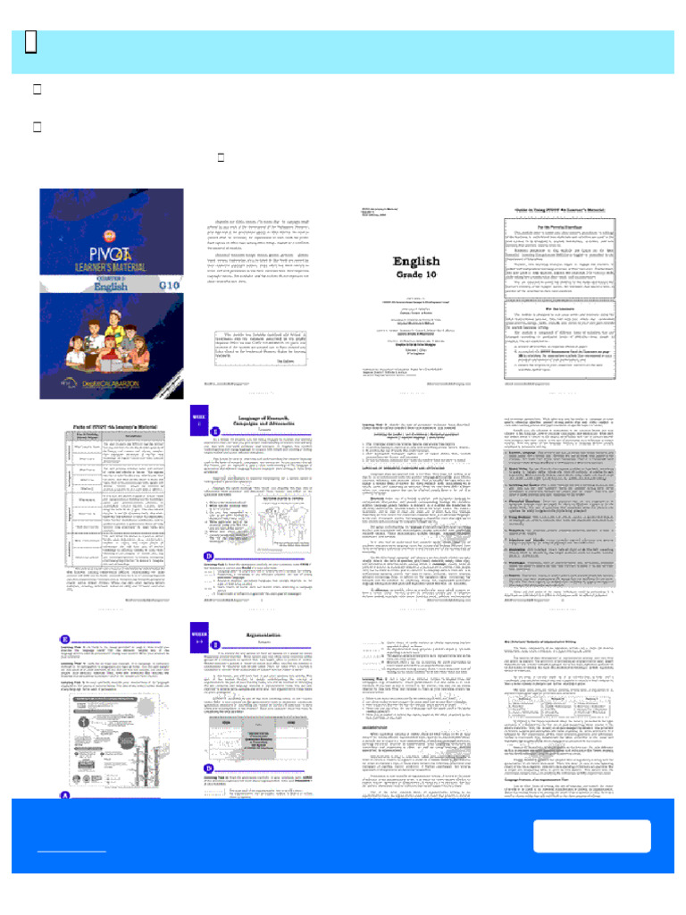 English 10 Second Quarter Module (PIVOT) - Grade 10 Modules | PDF