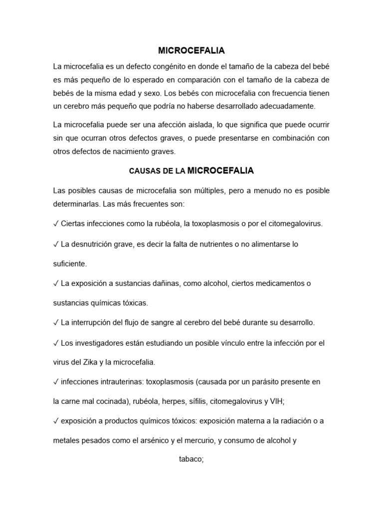 Causas y Riesgos de la Microcefalia | PDF