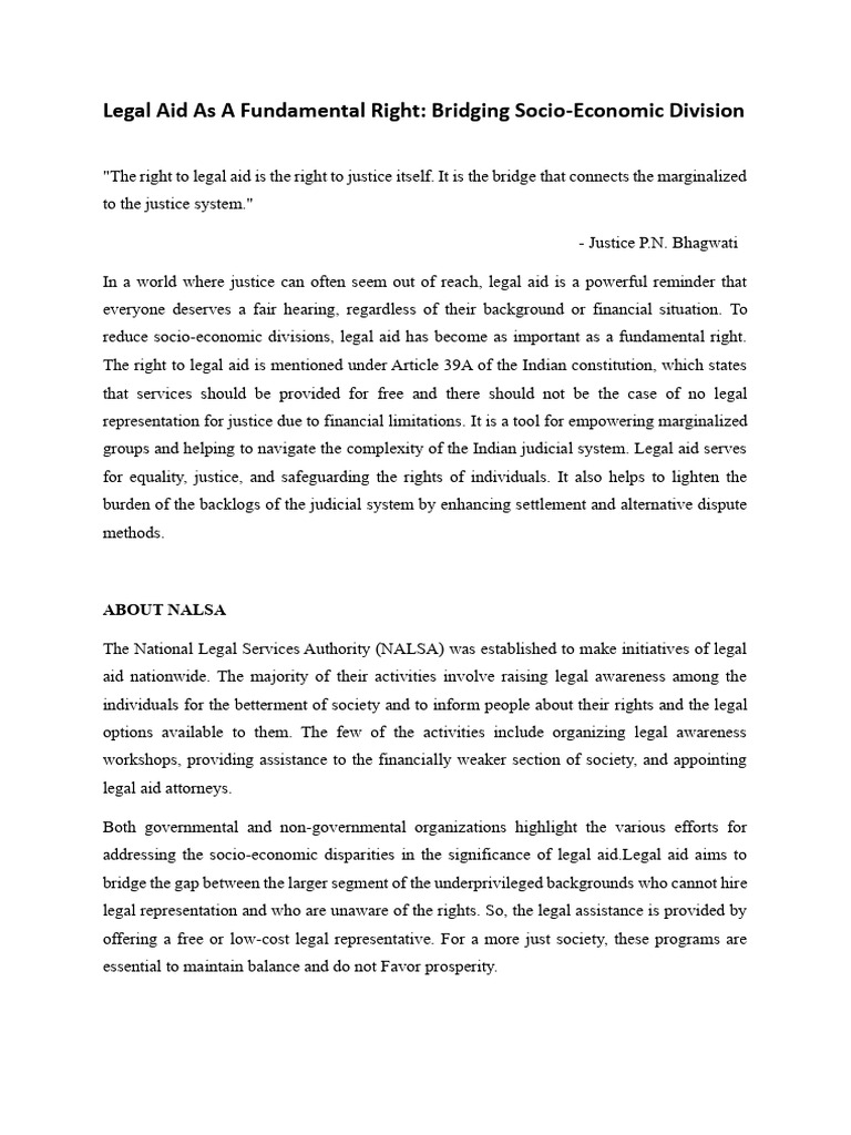 Legal Aid As A Fundamental Right | PDF | Legal Aid | Arrest