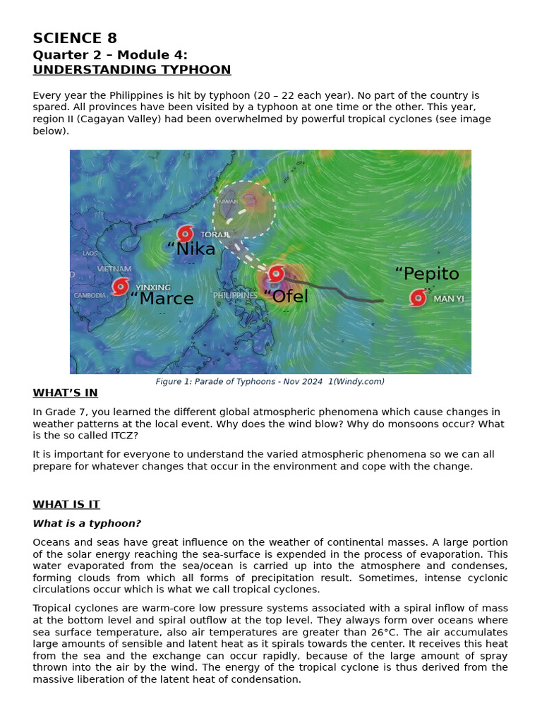 Typhoon Basics for Grade 8 Students | PDF | Tropical Cyclones | Wound