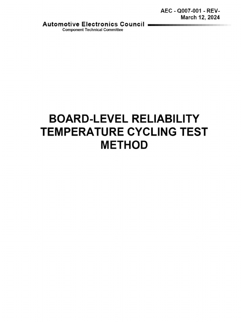 AEC Q007 001 - Rev (中) | PDF | Reliability Engineering | Printed Circuit Board