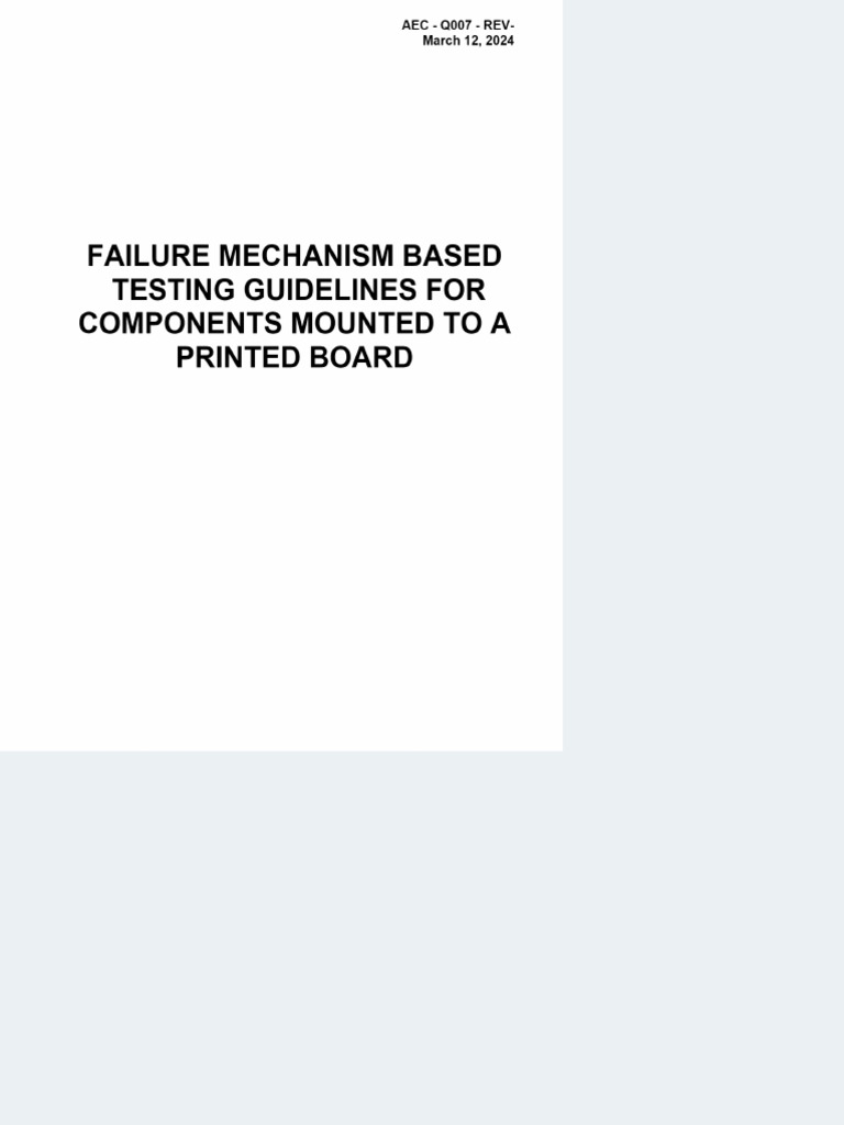 AEC Q007 - Rev (中) | PDF | Printed Circuit Board | Reliability Engineering