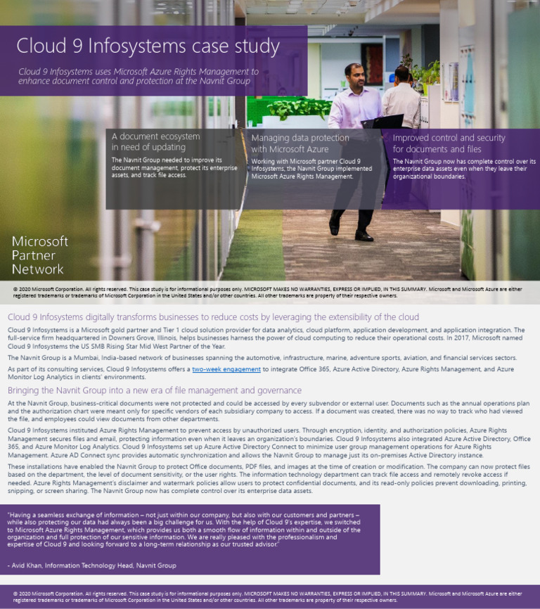 Partner Success Story_Cloud 9 Infosystems | PDF | Cloud Computing | Microsoft Azure
